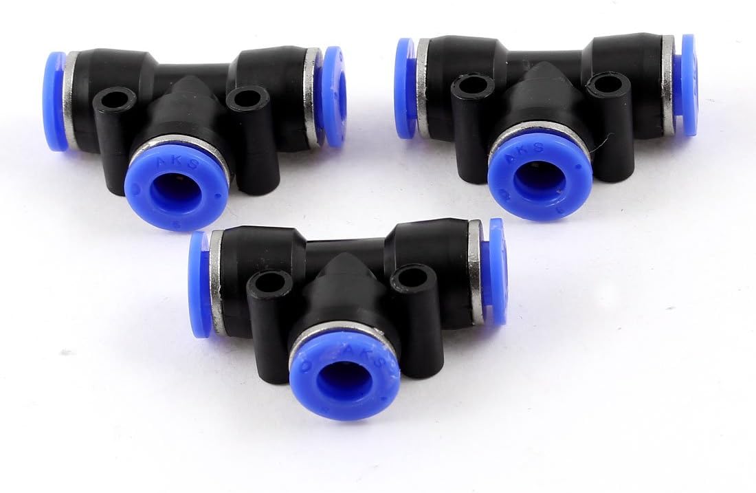 Air Pneumatic 6mm Connector Plastic Pipe Quick Fittings Jointer 3 Pcs ...
