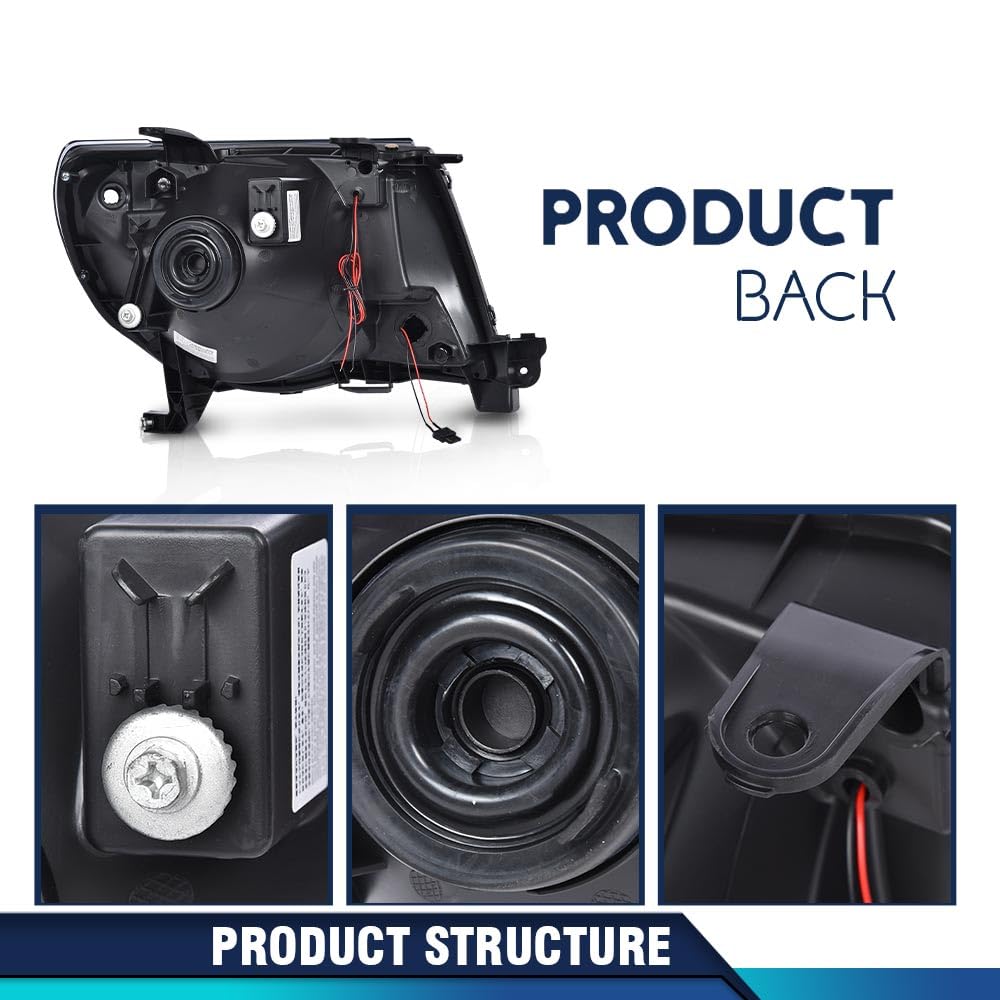 PIT66 LED Tube Projector Headlights Headlamps W/O Bulbs Compatible with ...