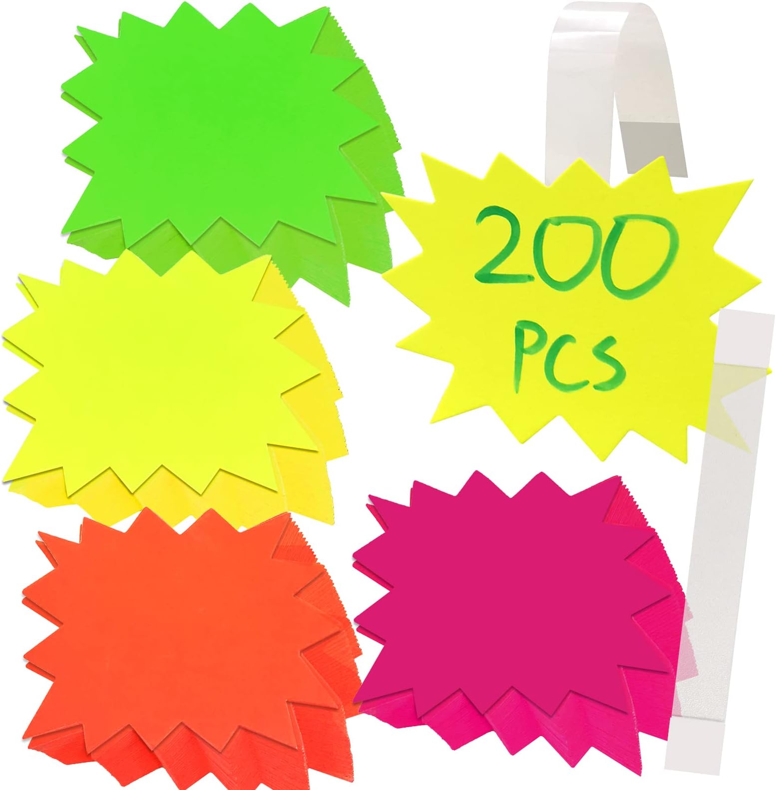 Daily Treasures 200Pcs Starburst Signs, with 100Pcs PVC Self-Adhesive ...