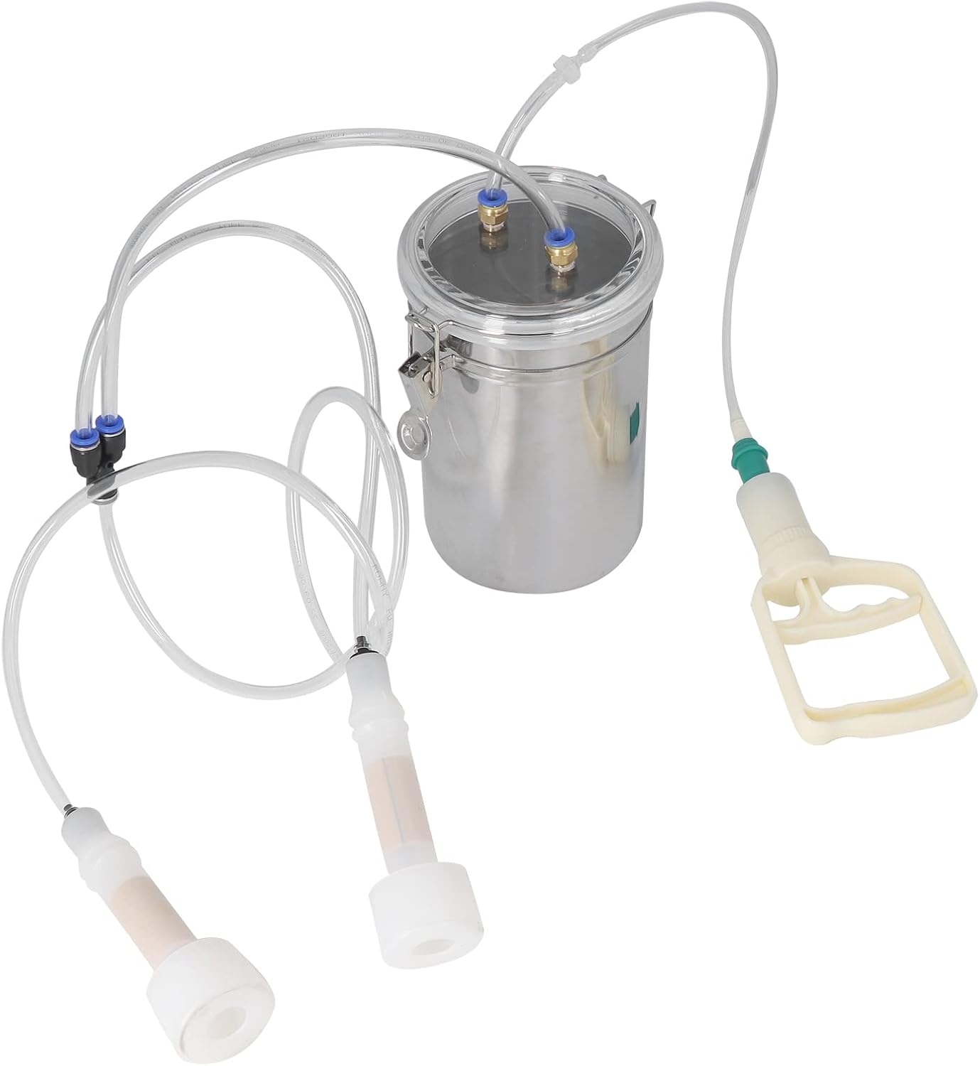 Manual Milking Machine, 2000ML Stainless Steel Bottle Milking Kit ...