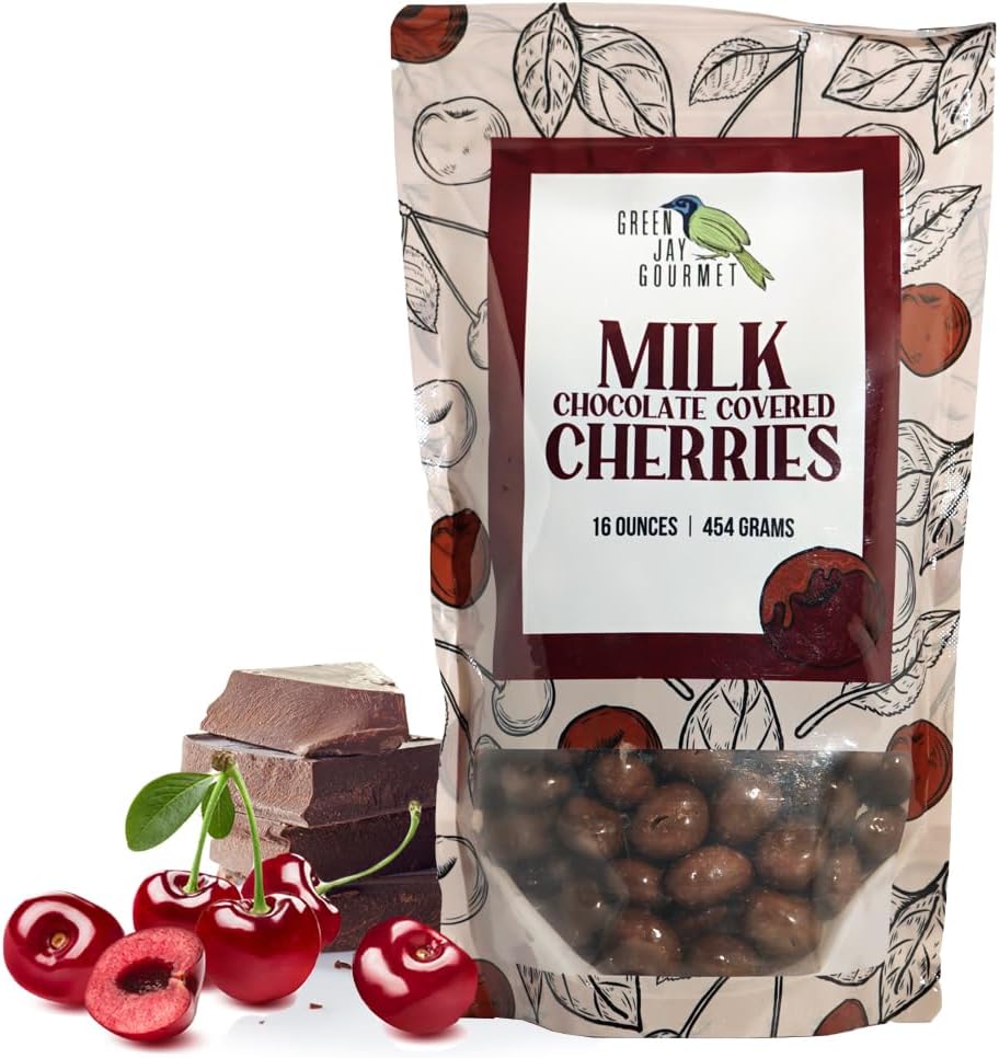 Amazon.com : Green Jay Gourmet Milk Chocolate Cherries - Handmade ...