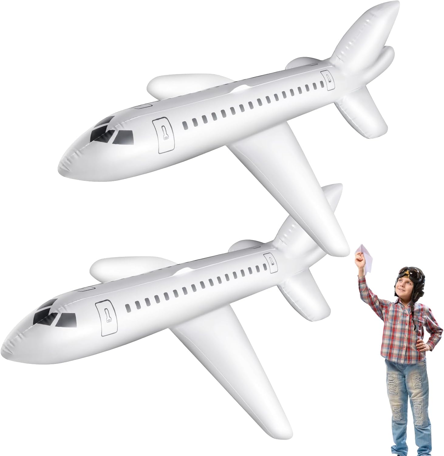 Amazon.com: Syhood White 2 Pcs 79 Inch Large Inflatable Airplane ...