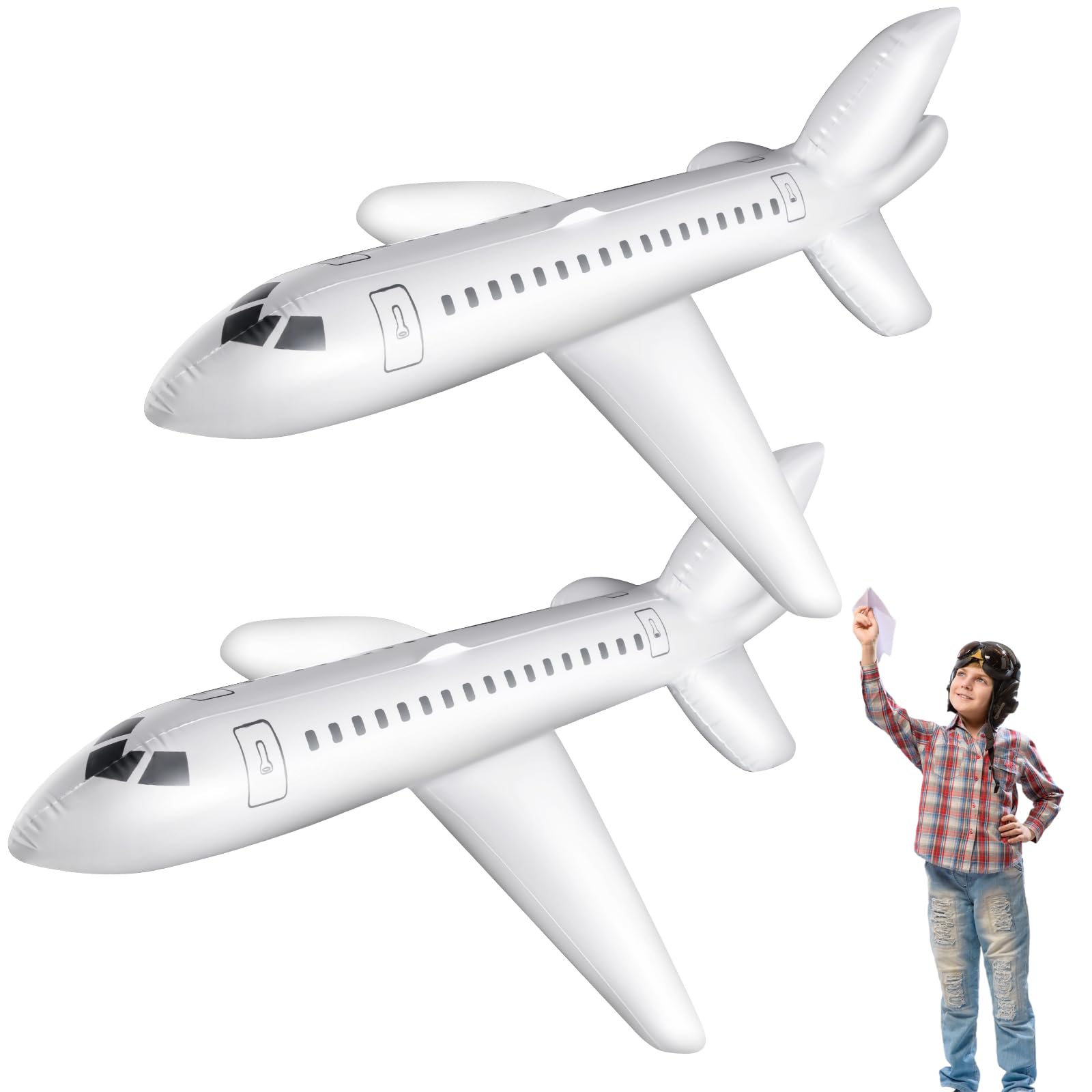 Amazon.com: Syhood White 2 Pcs 79 Inch Large Inflatable Airplane ...
