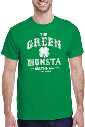 Amazon.com: DIRTYRAGZ Green Monsta Boston Tshirt - Green Monstah Shirt ...
