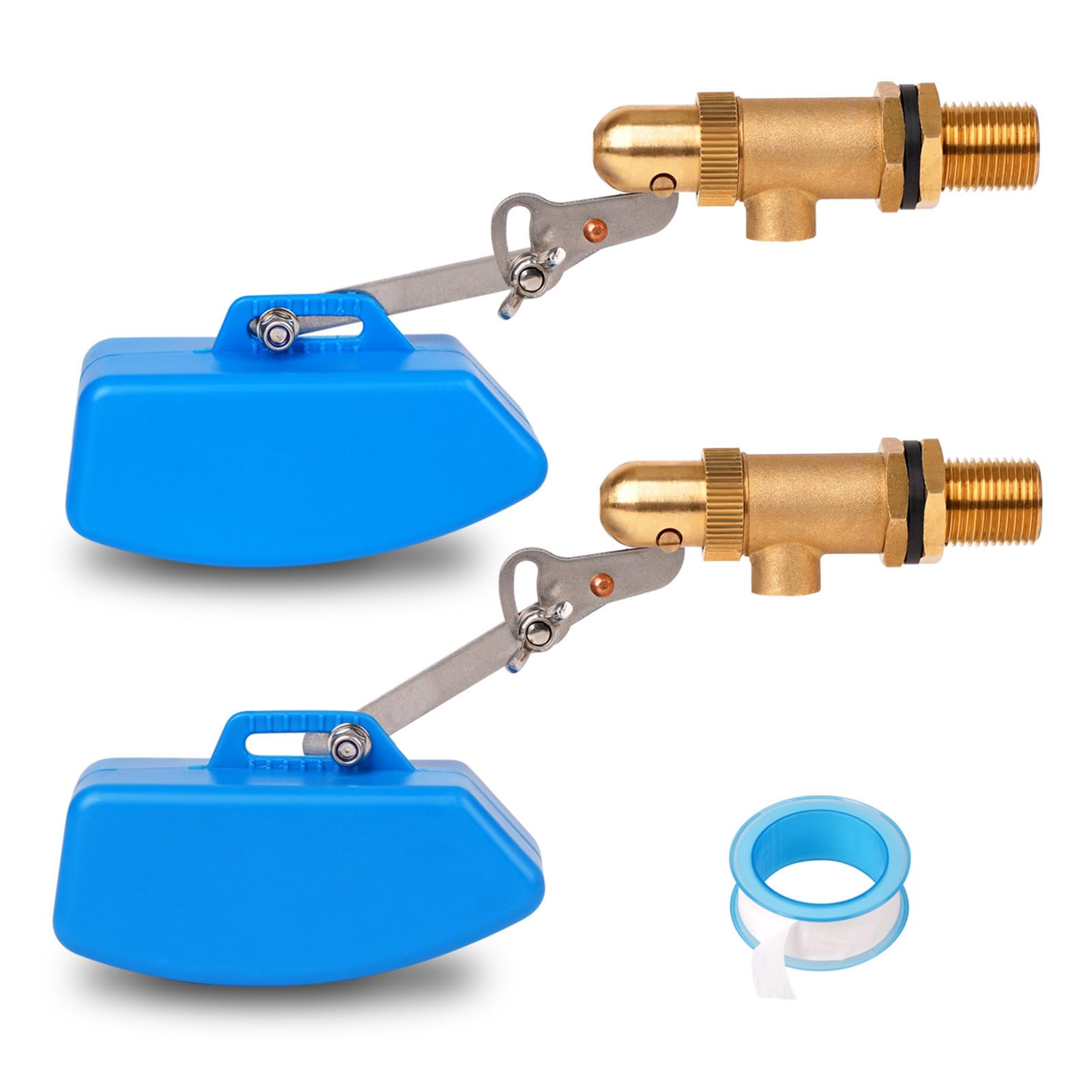 Snapklik.com : 2 Pack Brass Float Valve 1/2 Inch, Livestock Water Tank ...