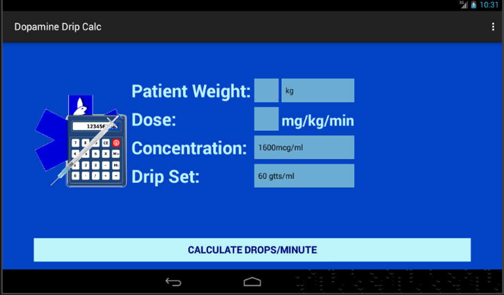 Paramedic Dopamine Calculator - App on Amazon Appstore