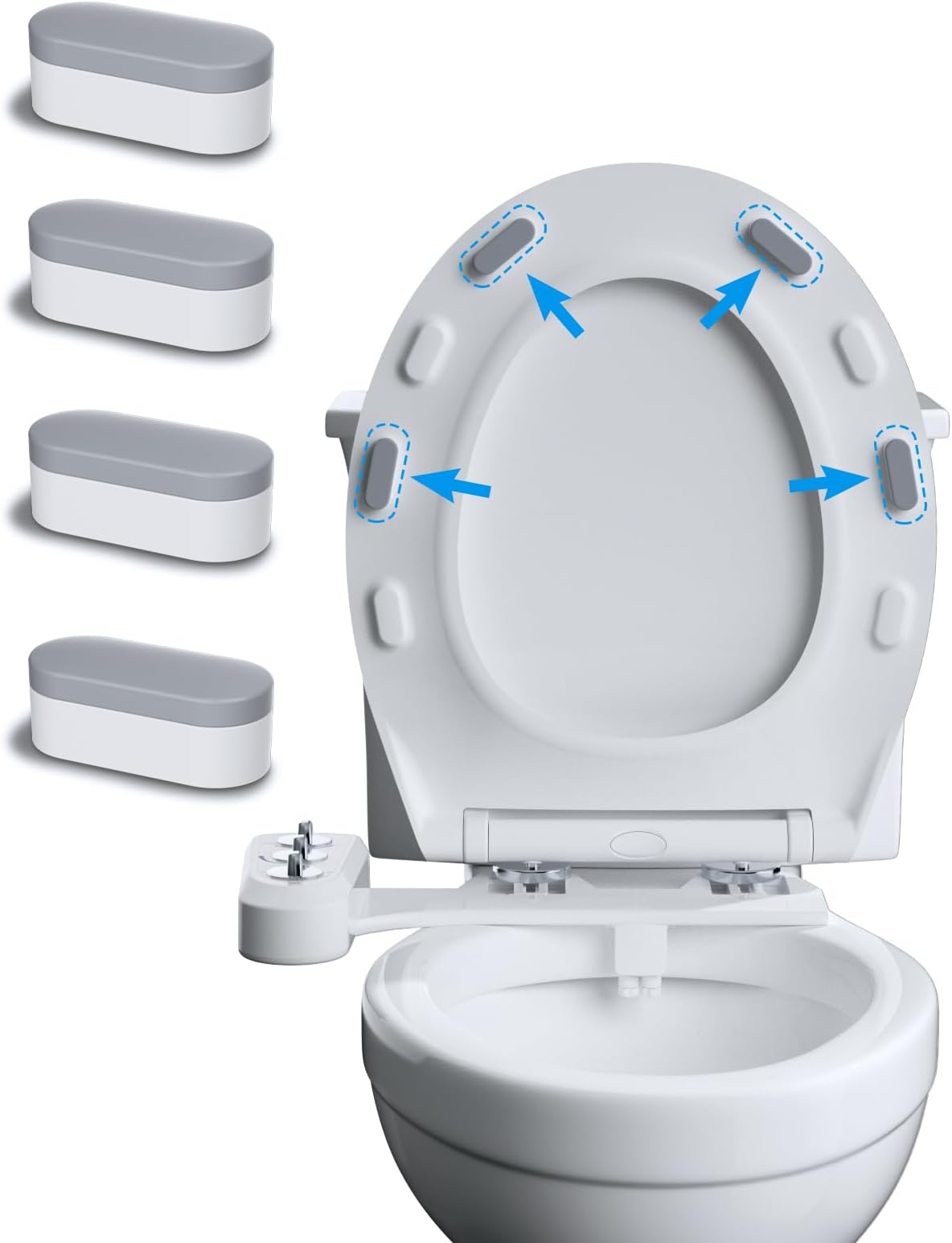 Amazon.com: Toilet Seat Bumpers 8 Pack Universal Bidet Seat Spacers ...
