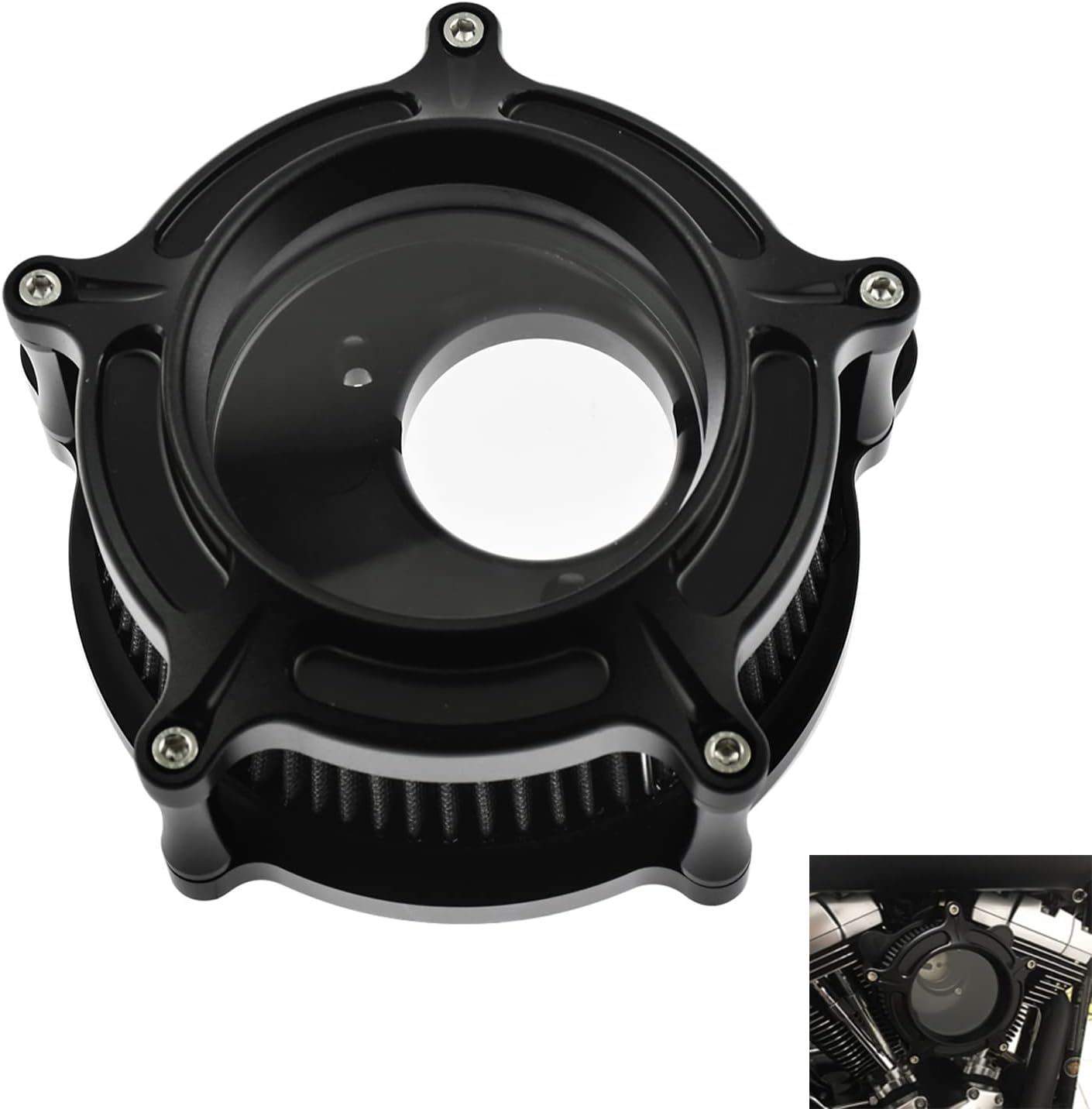Amazon.com: HCmotorku Motorcyle CNC Air Cleaner Filter Kits Turbine ...