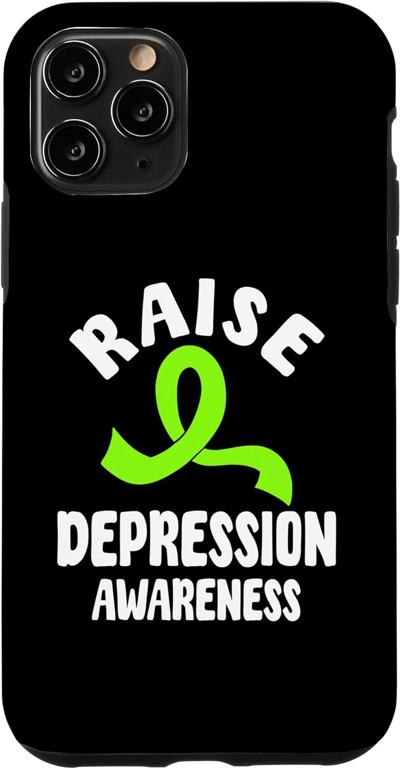 Amazon.com: iPhone 11 Pro Raise Depression Awareness Ribbon Mental ...