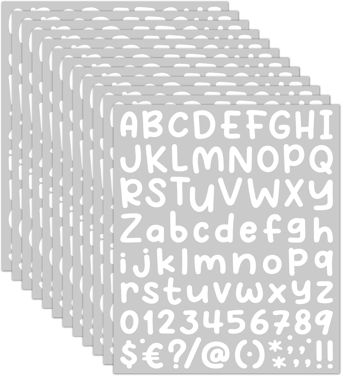 Amazon.com: 12 Sheets 1 Inch White Alphabet Stickers 900 Pcs Letter ...