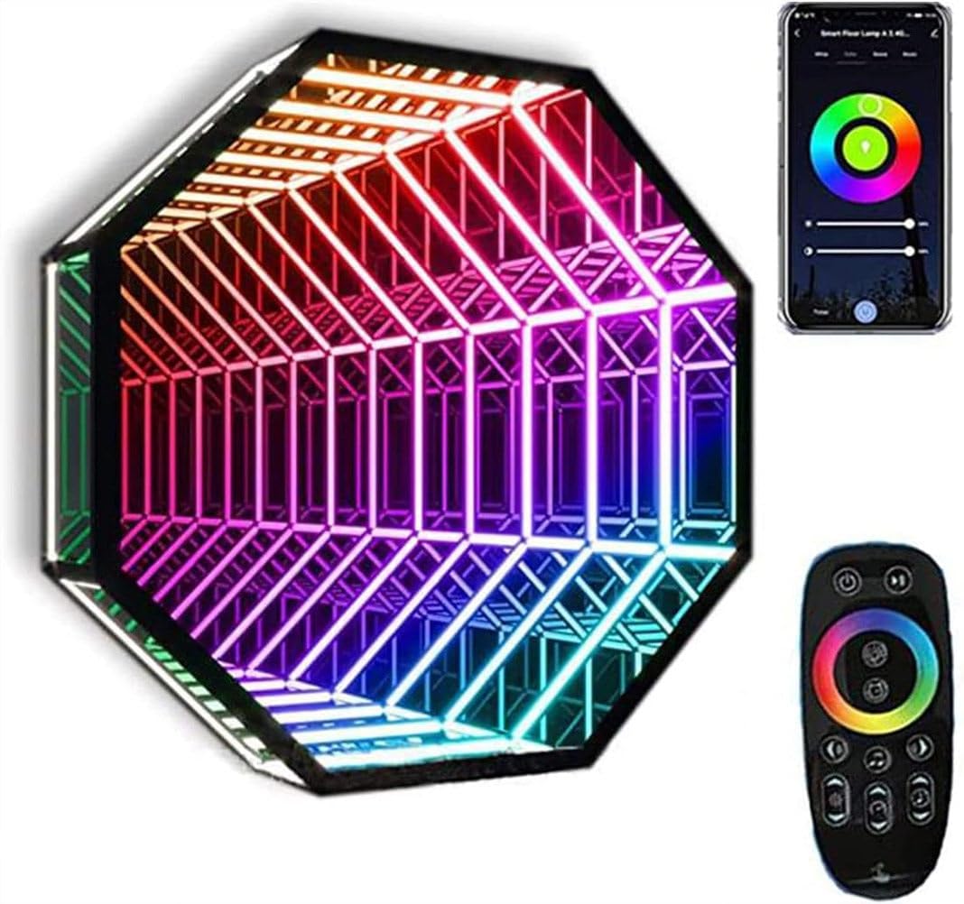 Amazon.com: Infinity Hexagon Mirror, Remote Control LED Tunnel Lamp ...