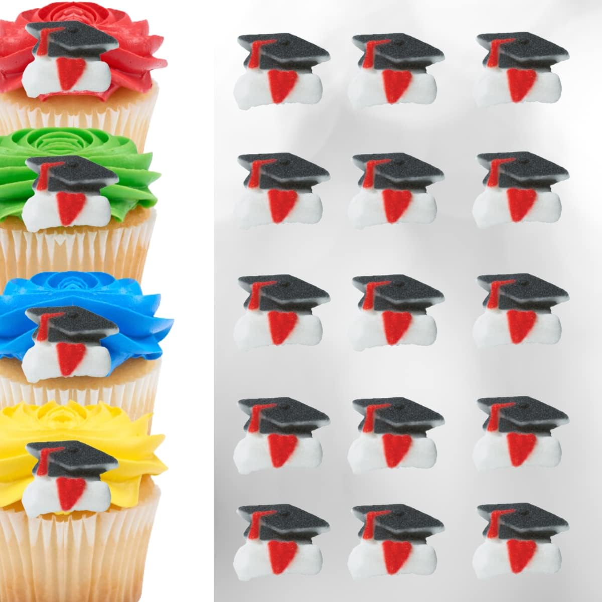 Amazon.com: Graduation - Edible Cupcake Toppers - 1.8" cupcake (20 ...