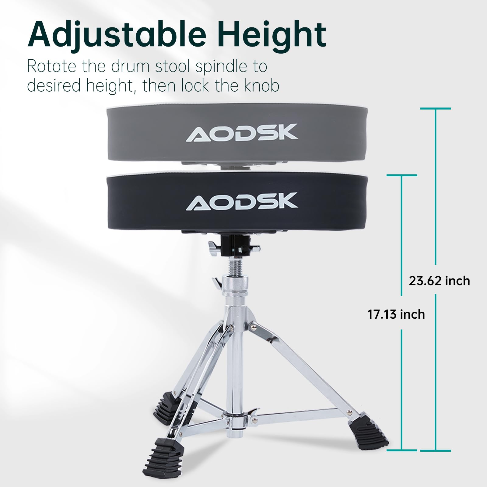 Snapklik.com : AODSK Heavy-Duty Drum Throne - Adjustable Height 17.13-23.62 Inches