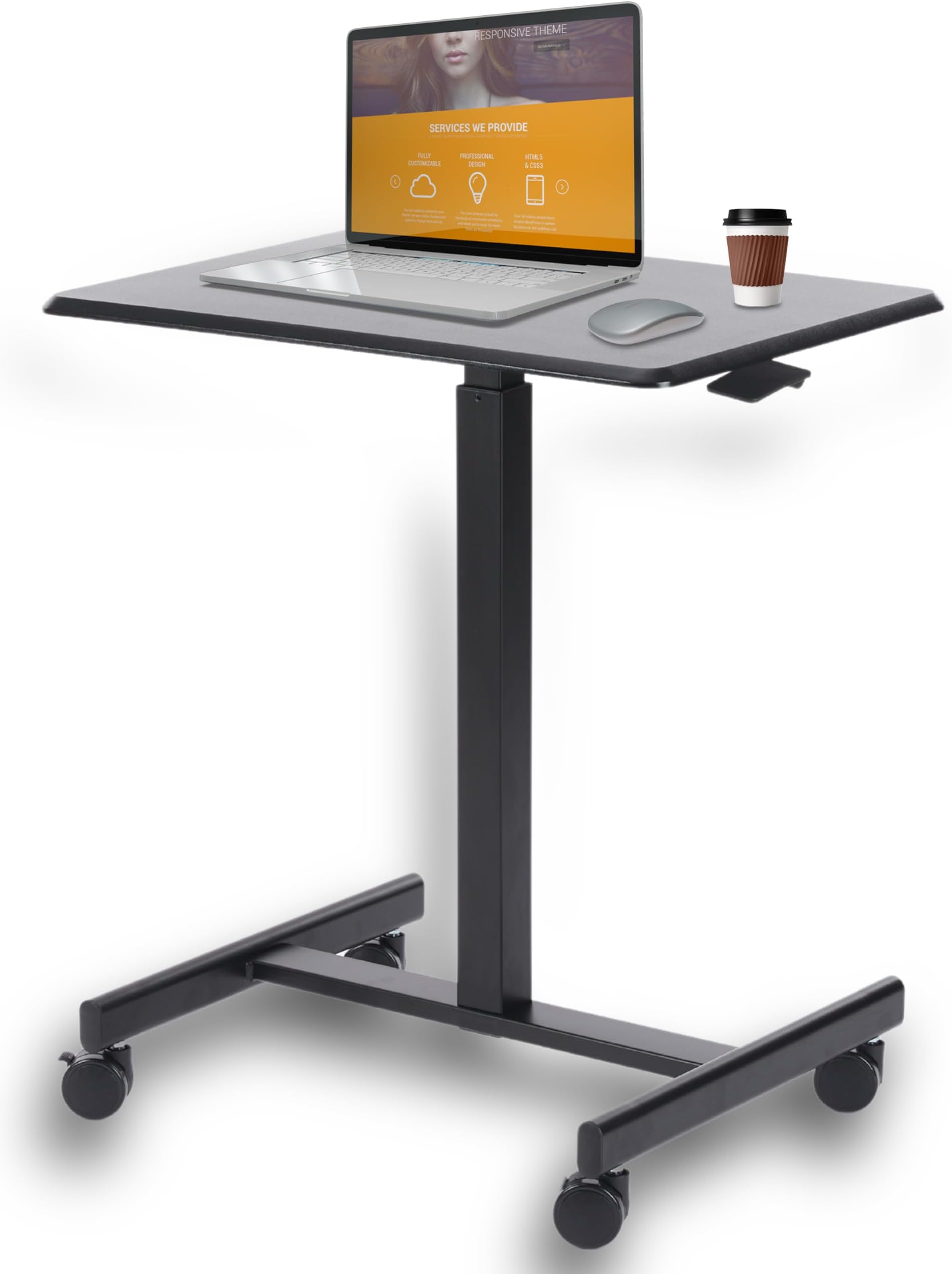 Amazon.com: MPETAPT Rolling Desk Adjustable Height, Presentation Podium ...