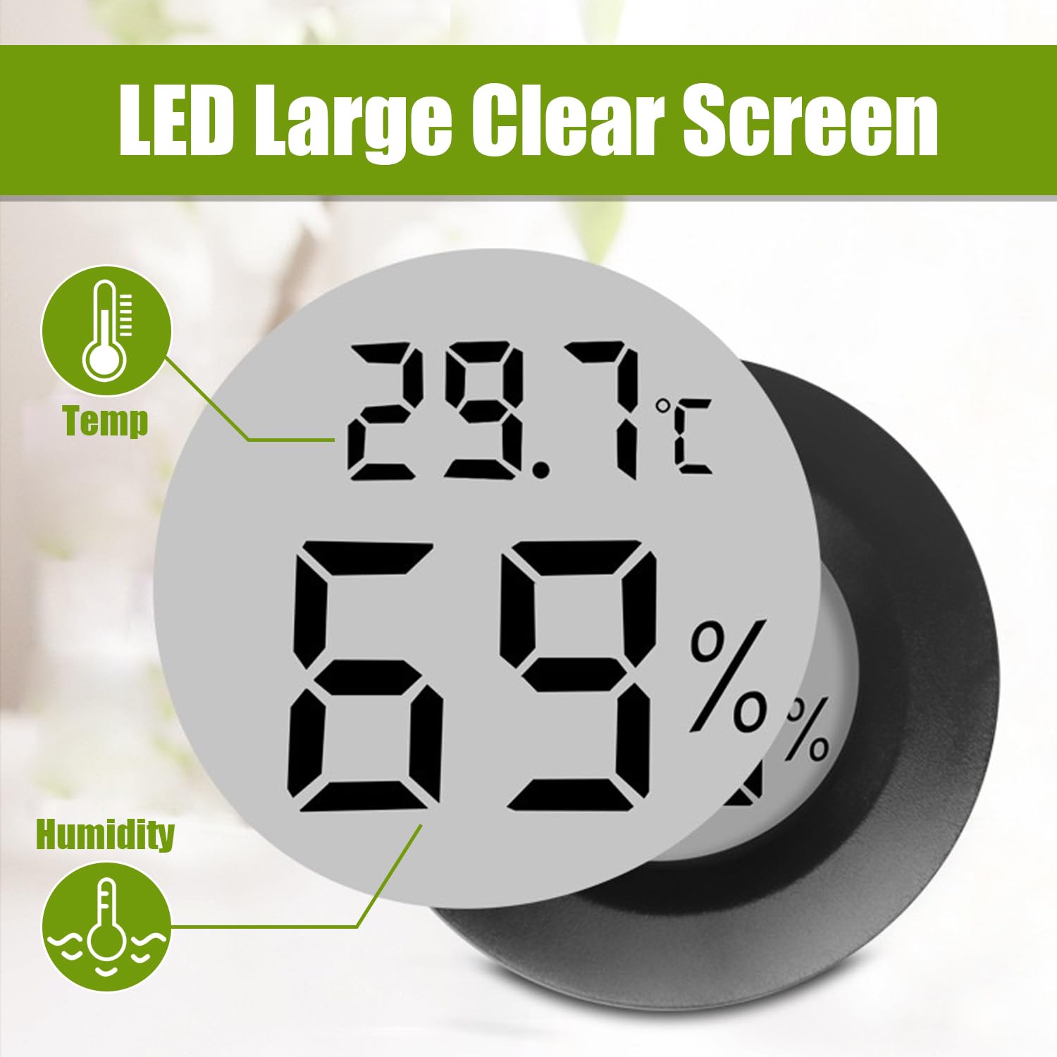 Reptile Thermometer, 2 Pcs Digital Hygrometer Thermometer Gauge, Reptile Thermostat for Bearded ...