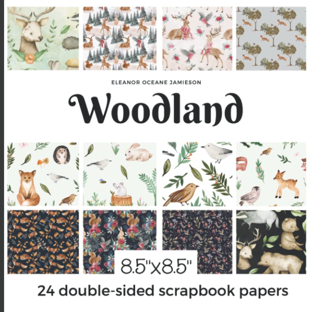 WOODLAND: Vintage Scrapbooking Forest Animals Patterned Paper. Woodland ...