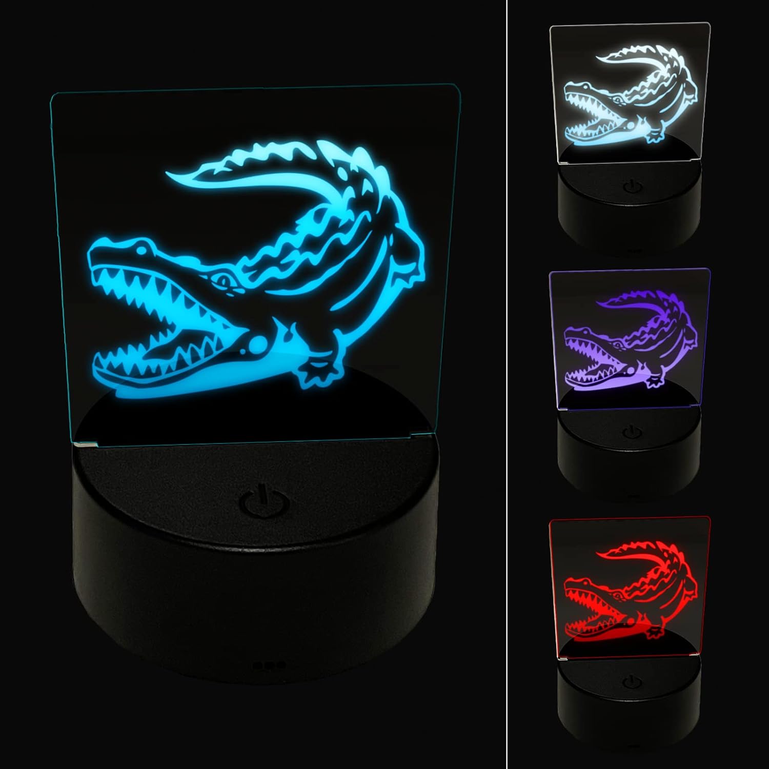 Sniggle Sloth Alligator Crocodile Basking with Jaws Open 3D Illusion LED Night Light Sign ...