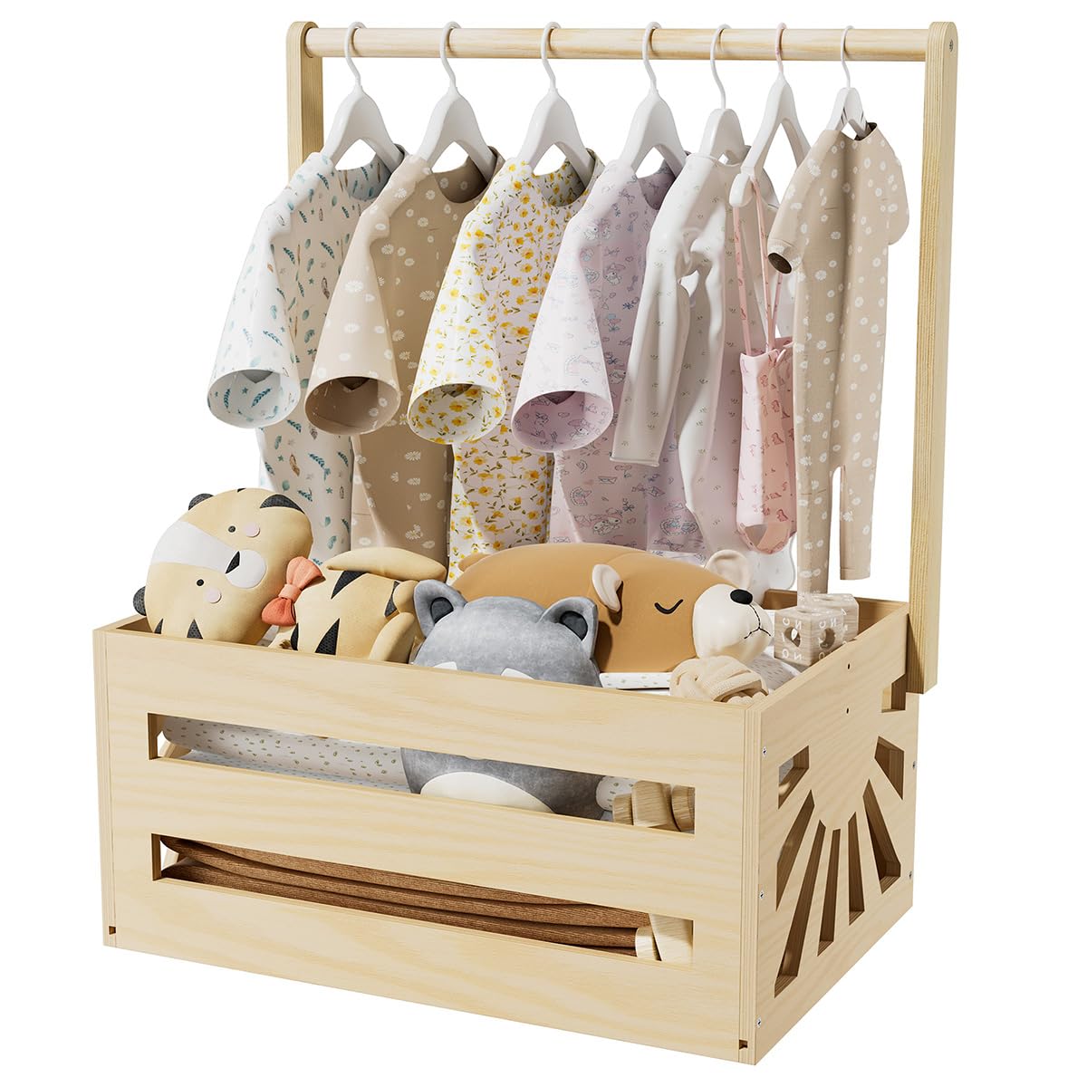 Amazon.com : Wooden Baby Shower Crate Closet,Large Baby Hamper with ...