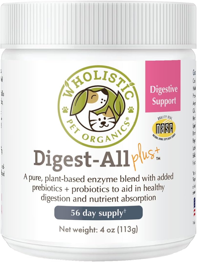 Wholistic Pet Organics Digest-All Plus: Probiotic Enzyme Dog Supplement ...