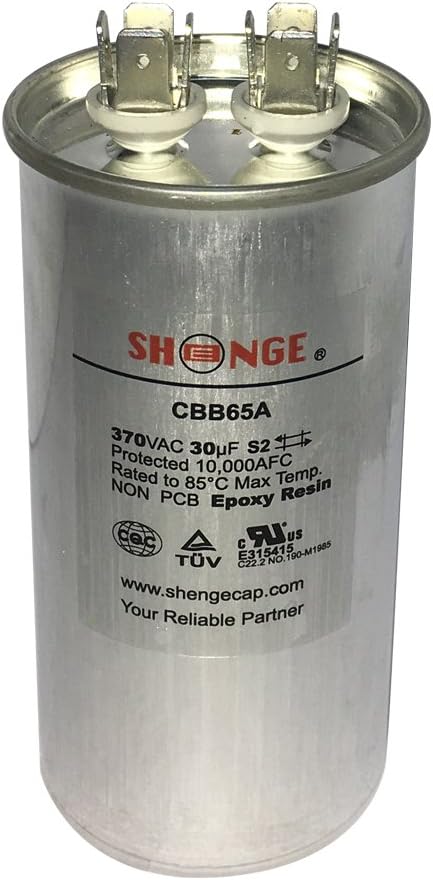 Amazon.com: SHENGE Motor Run Capacitor 30mF 370V VAC Round Aluminum Air ...