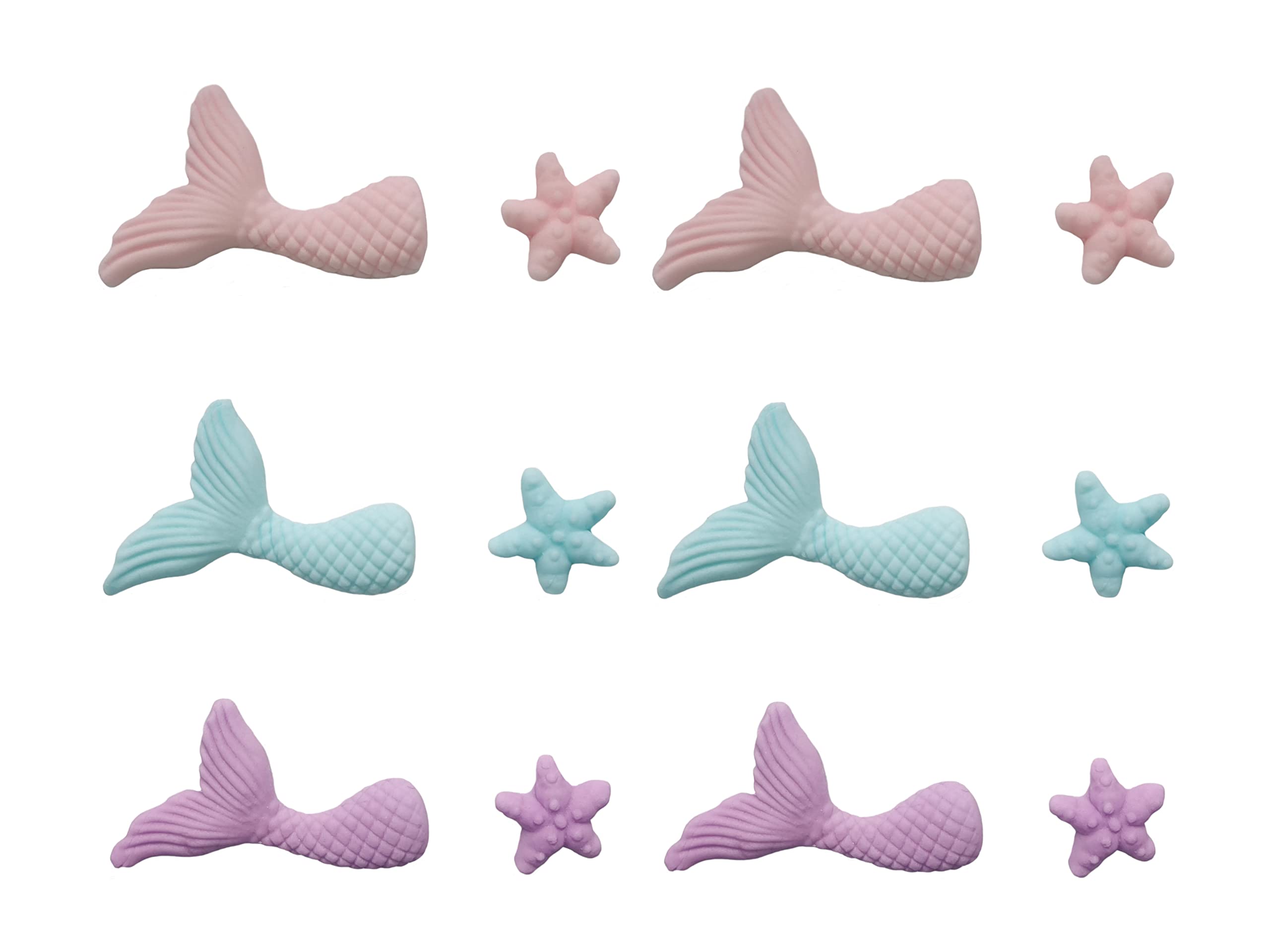 Amazon.com: Sentovac 12pcs Edible Mermaid and Starfish Cake Sprinkles ...
