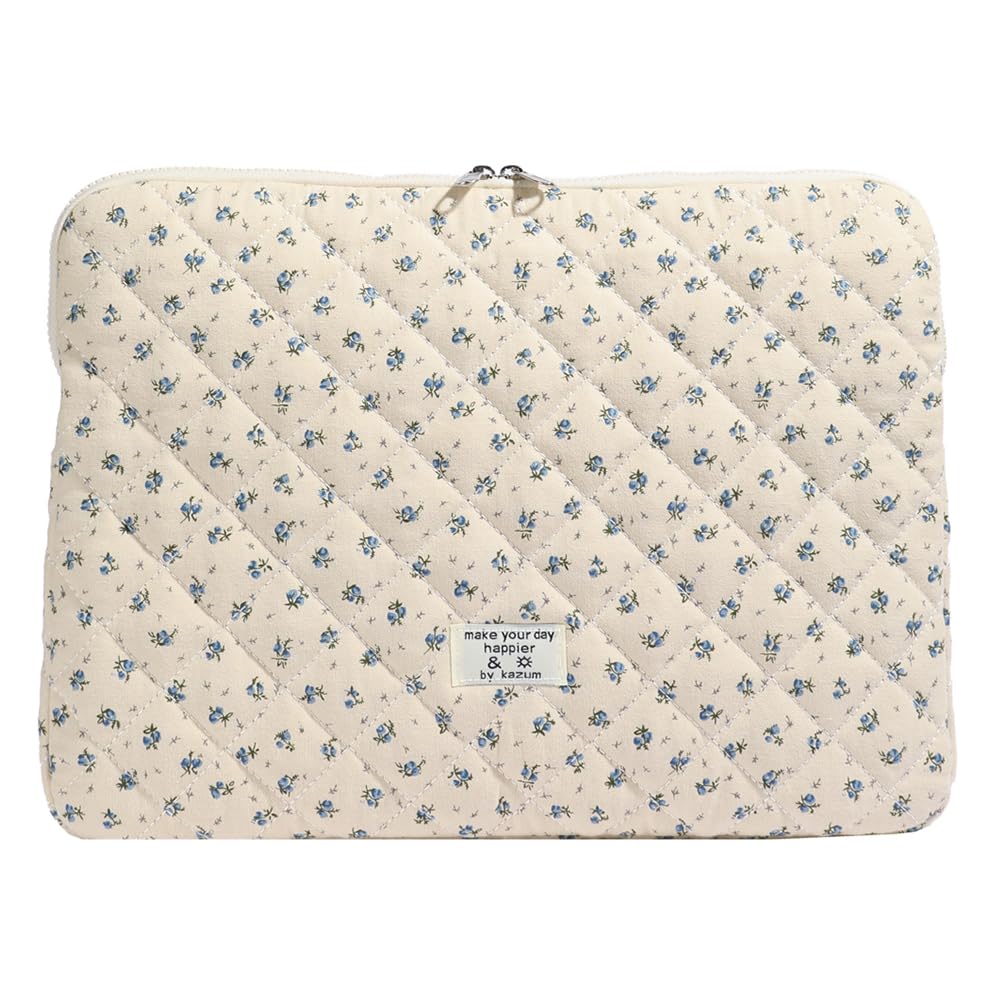 CHAMAIR Puffy Laptop Sleeve 15 Inch Cute Laptop Case Floral Quilted ...