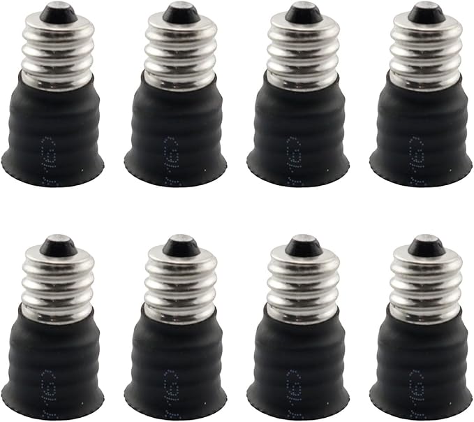 SQXBK 8PCS Black E12 to E14 Adapter Converter Bulb Converter E12 to E14 ...