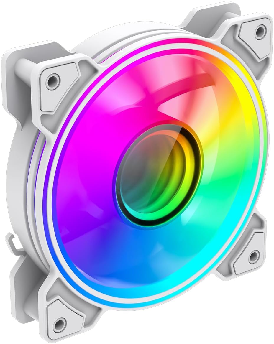 GameMax 120mm Infinity Addressable-RGB PC Case Fan White, Infinity ...