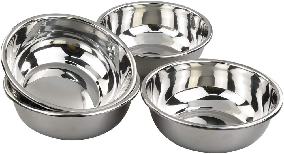 Amazon.com: Doryh 4 Packs Stainless Steel Mixing Bowls, Nesting Metal ...