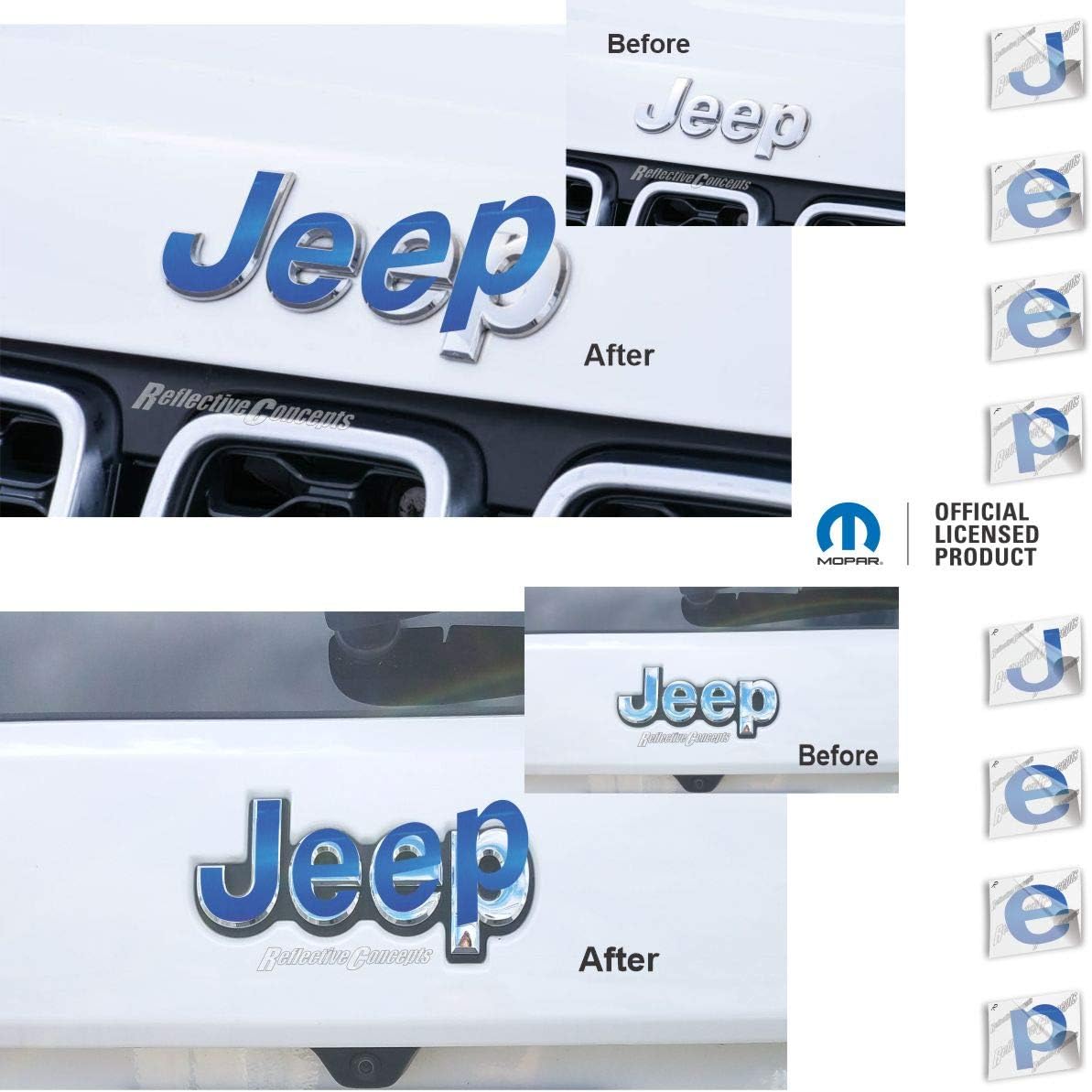Buy Reflective Concepts - JEEP Front and Rear Emblem Overlay Decal ...