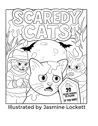 Scaredy Cats!: A Halloween Horror Themed Colouring Books for Adults ...