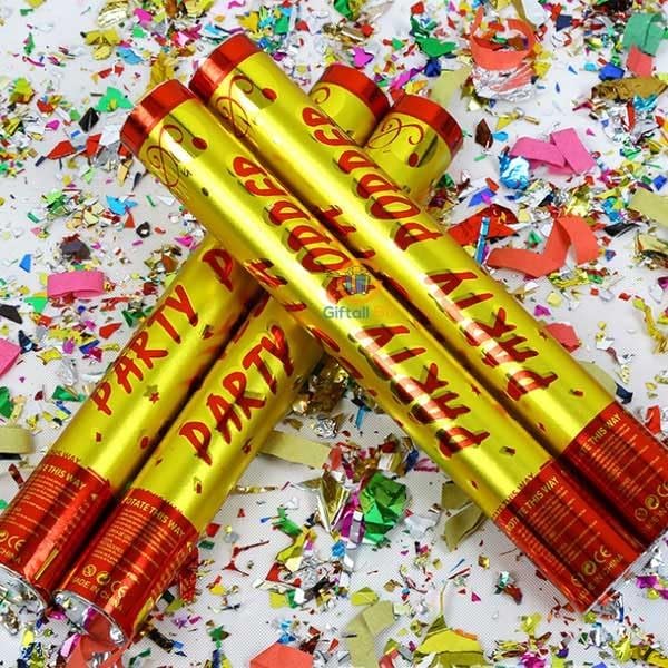 Party Poppers with Glitter Confetti Stuffing, 40 cm, Large Size, Pack ...