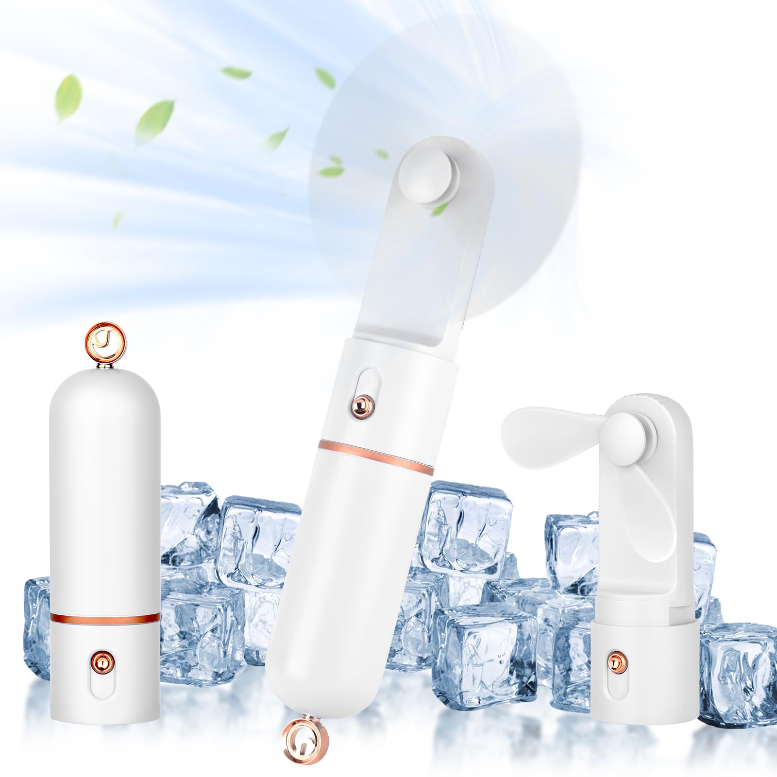 KICLBD Mini Handheld Fan, Small Desk Fan 3 Speeds Standing Fan, Summer ...