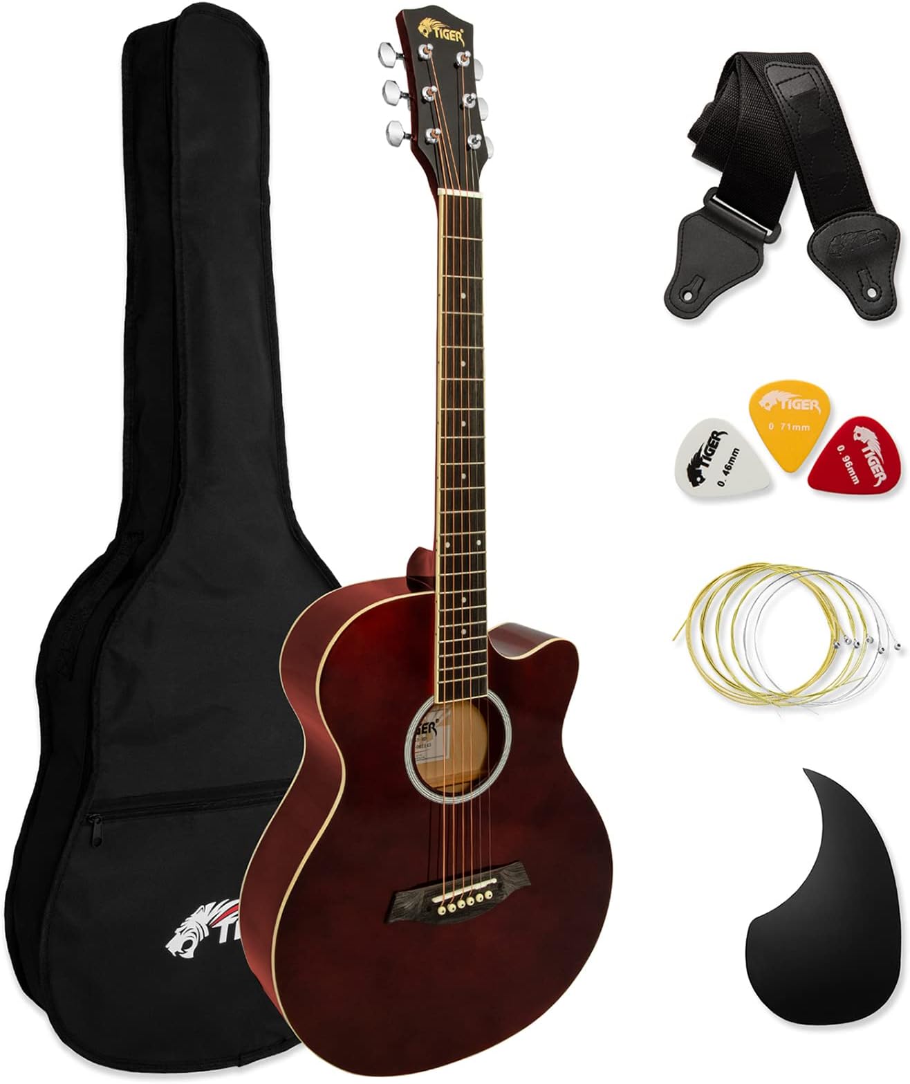 TIGER ACG1-SB Small Body Acoustic Guitar for Beginners - Sunburst - Now ...