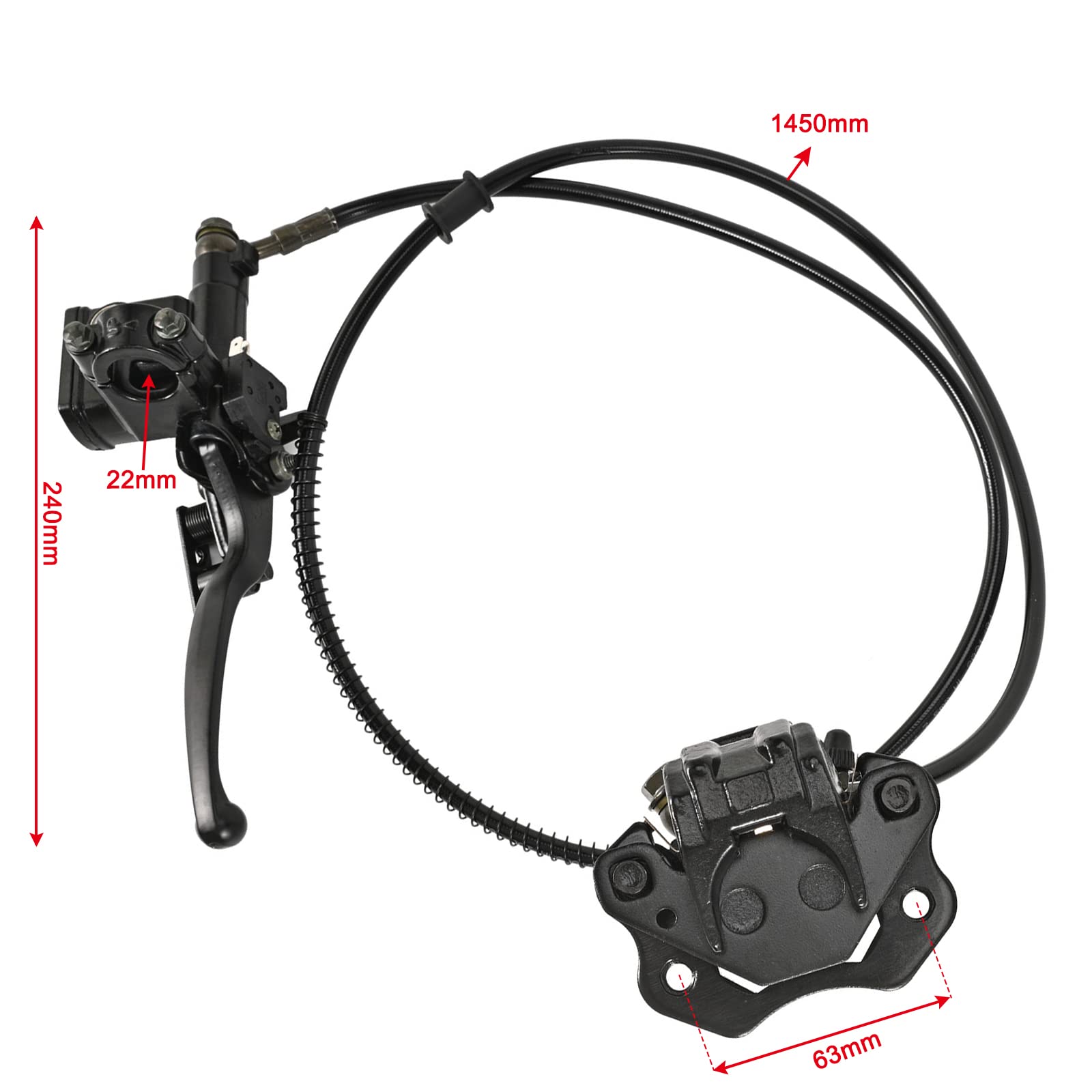 Hydraulic Brakes Rear Hydraulic Brake Master Cylinder & Caliper Kit For ...