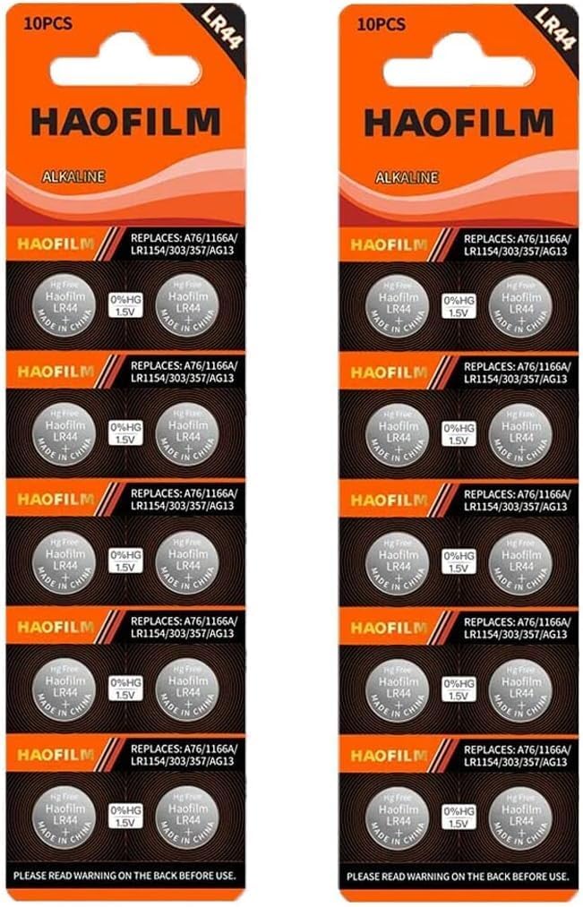Amazon.com: HAOFILM LR44 AG13 357 303 SR44 Premium Alkaline Battery,1 ...