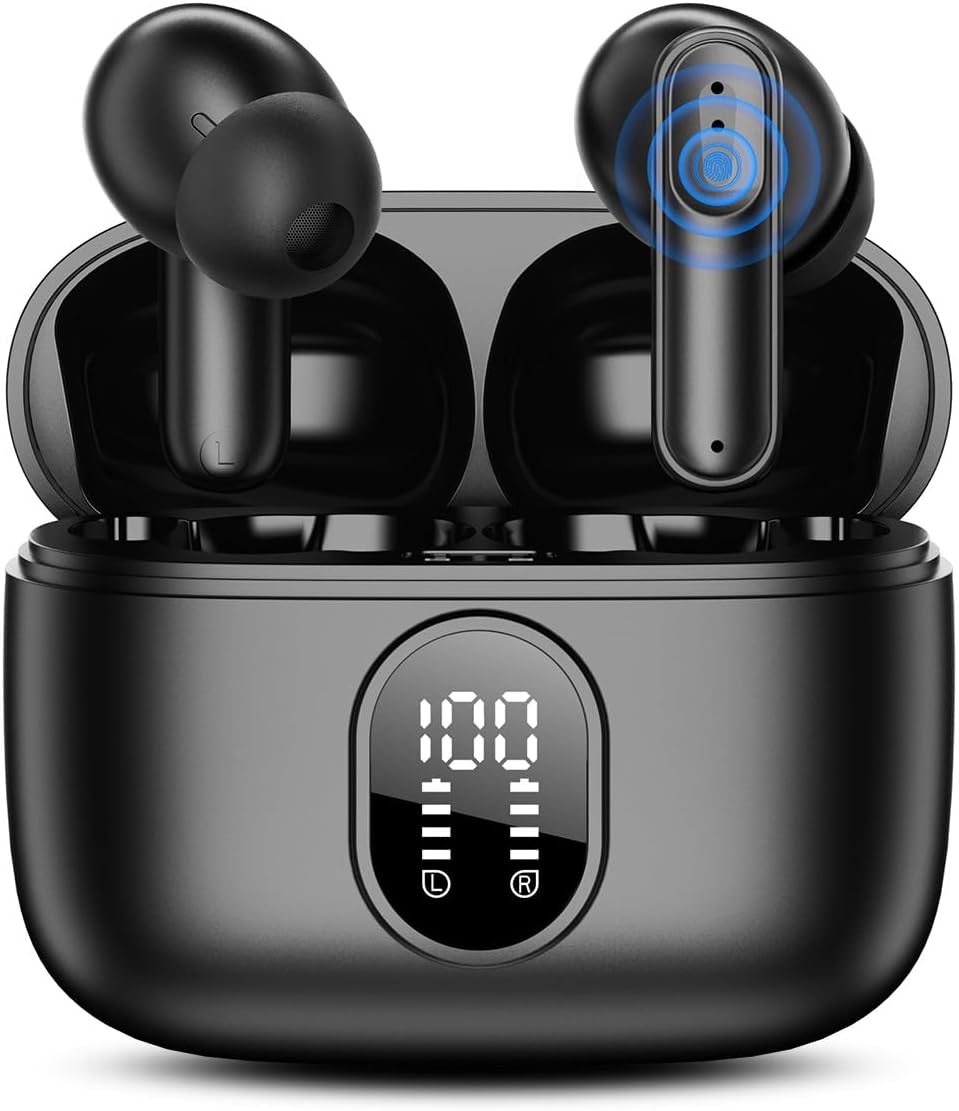 Amazon.com: Iwnuer Bluetooth 5.4 Earbuds 42H Playtime | LED Display & 4 ...