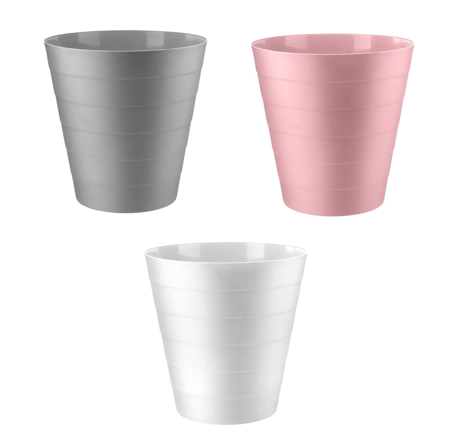 Home+ Plastic Waste Paper Bin Basket 6L Waste Rubbish Trash Can Round ...