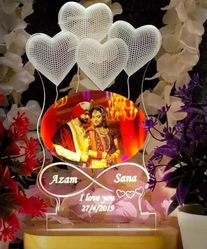 Buy Customized Gift Night LAMP 3D Photo Engraved(Style 5) 3D Illusion ...