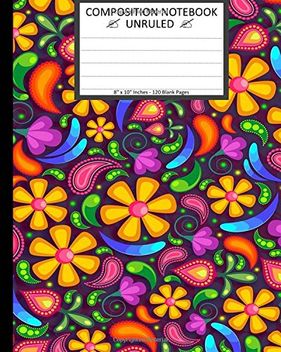 Amazon.com: Unruled Composition Notebook 8" x 10". 120 Pages. Colorful ...