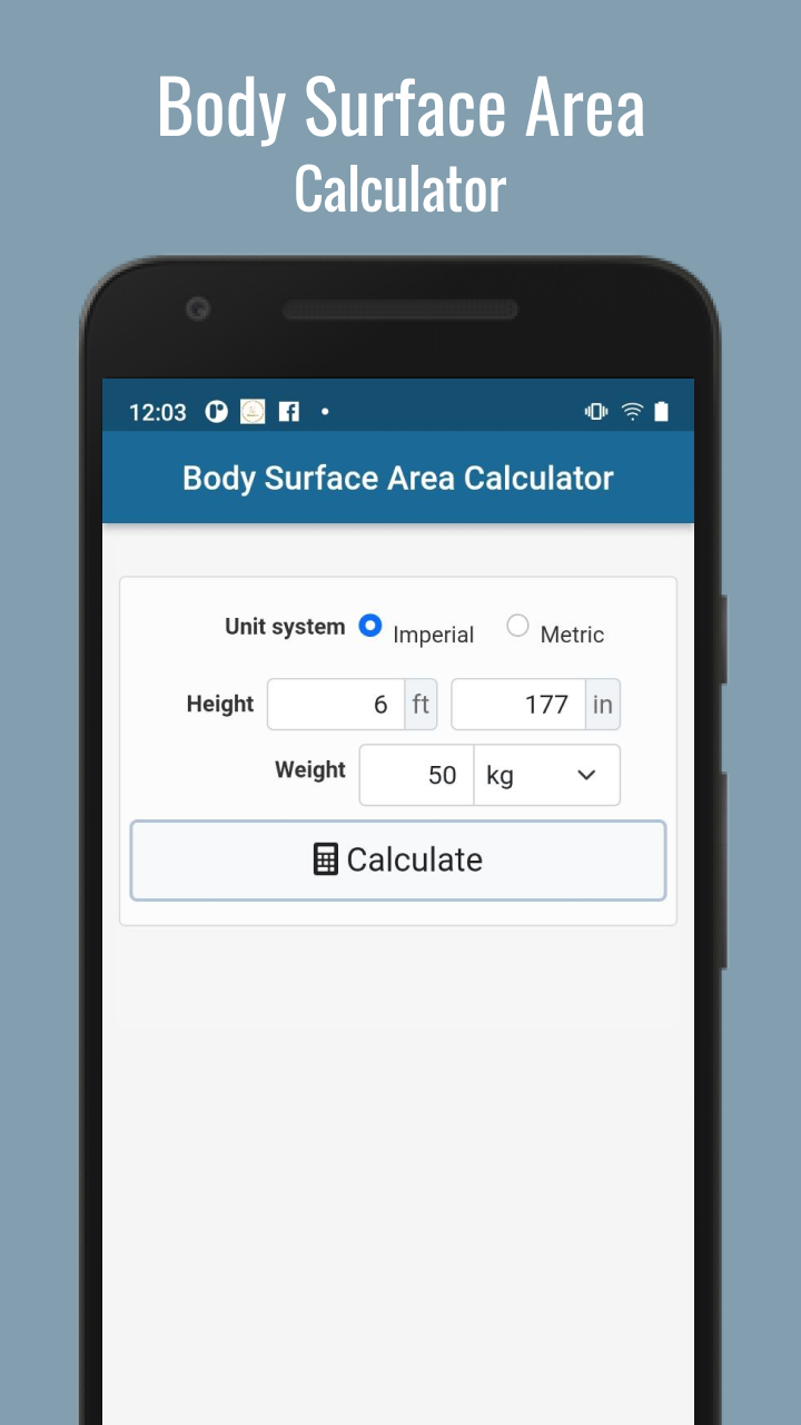 Body Surface Area Calculator - App on Amazon Appstore