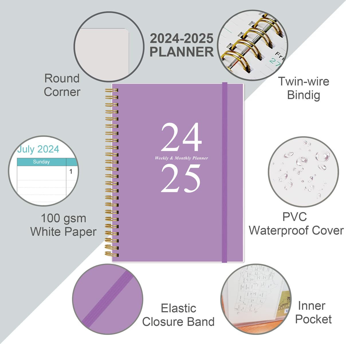 Snapklik.com : 2024-2025 Planner - 2024-2025 Weekly & Monthly Planner ...