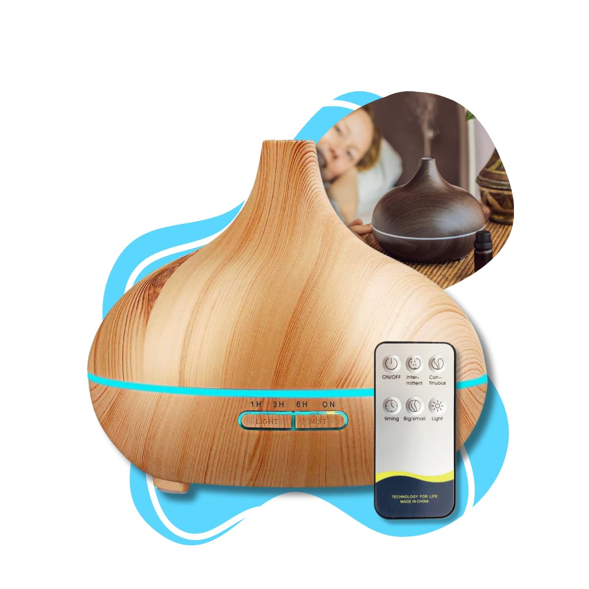 Difusor De Aromas Grande 500ml Umidificador De Ar Ultra Sônico Potente ...