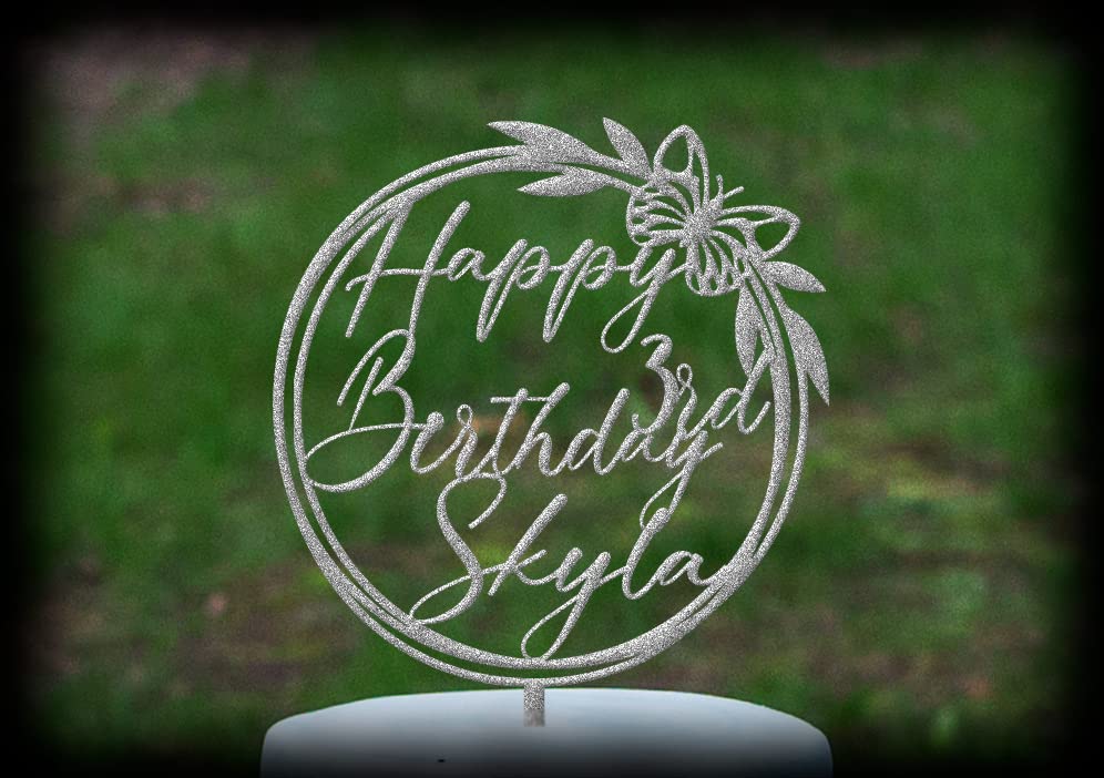 Amazon.com: Personalized Happy birthday cake topper, custom name number ...