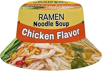 Ramen Noodle Soup Chicken Flavor Bucket Hat for Women Men Sun Hat ...