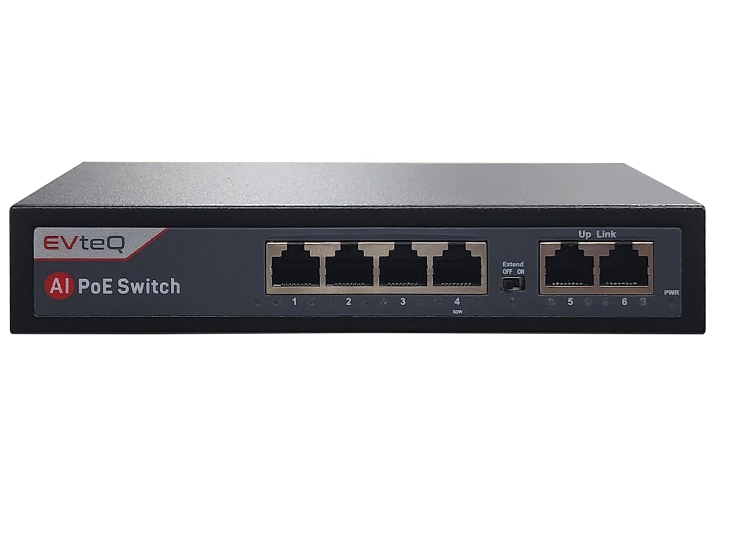 EVteQ 6 Ports Fast Ethernet with 4 PoE Ports (10/100 Mbps) & 2 Uplink ...