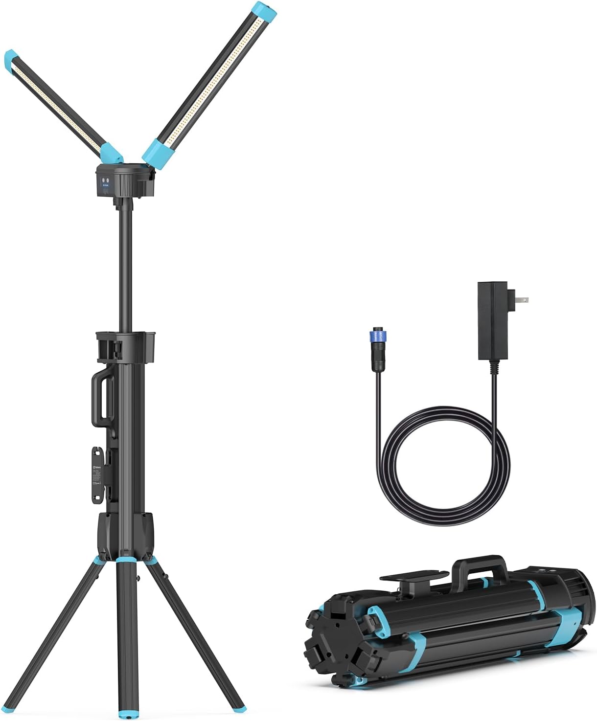 10000 Lumen Work Light with Stand, GoGonova 87’’ Rechargeable Dual ...