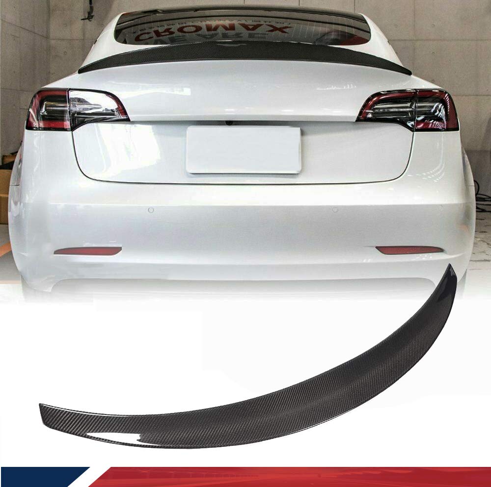 Buy JC SPORTLINE Carbon Fiber Rear Spoiler Fits for Tesla Model 3 Sedan ...