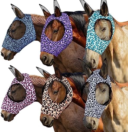 Amazon.com: 6 Pack Horse Fly Mask with Ears Horse Face Mask Face ...