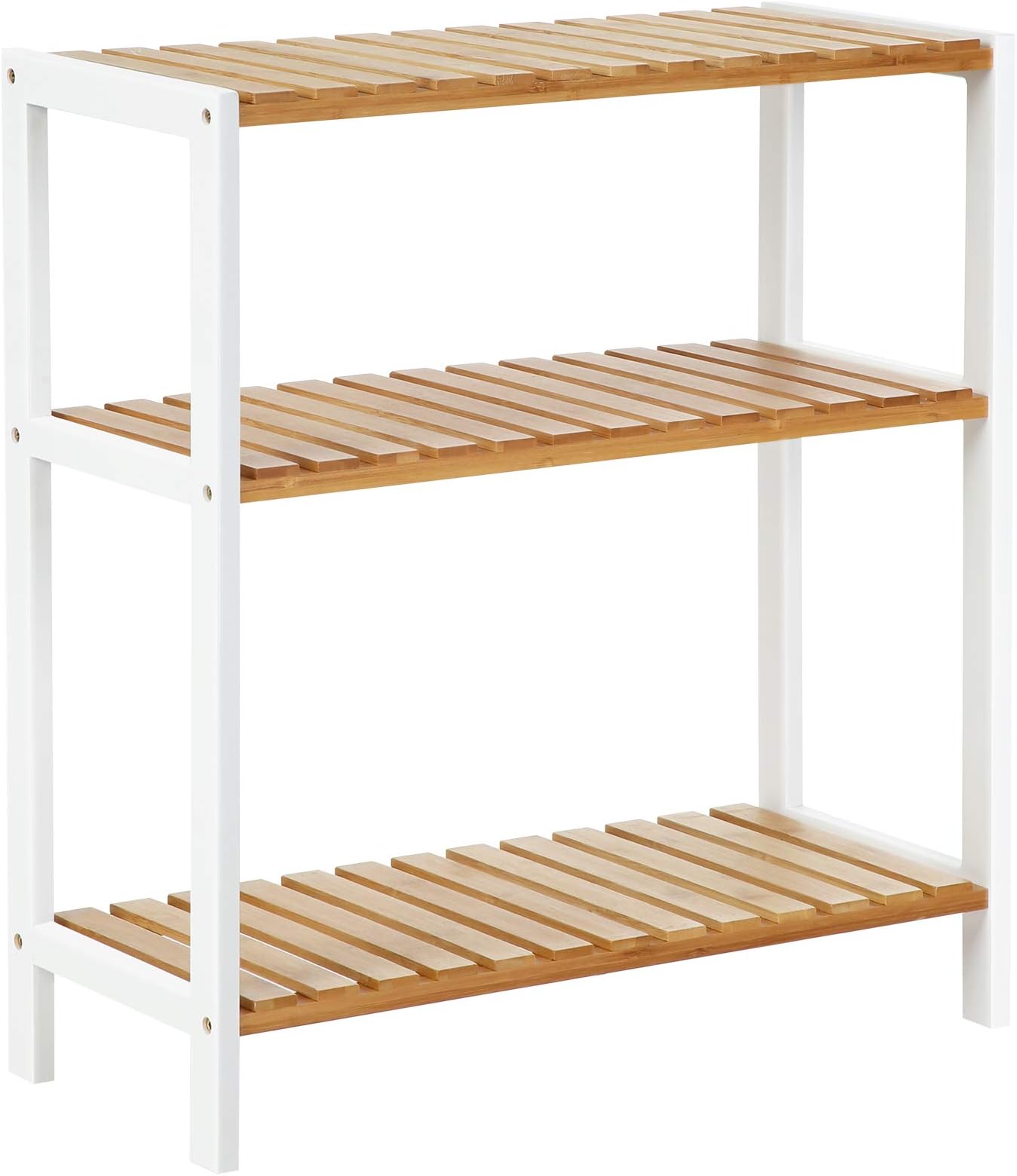 SONGMICS Bamboo Storage Shelf, 3-Tier Shelving Unit, Multifunctional ...